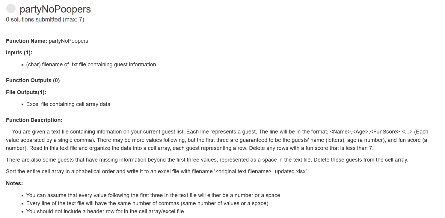 partyNoPoopers O solutions submitted (max: 7) | Chegg.com