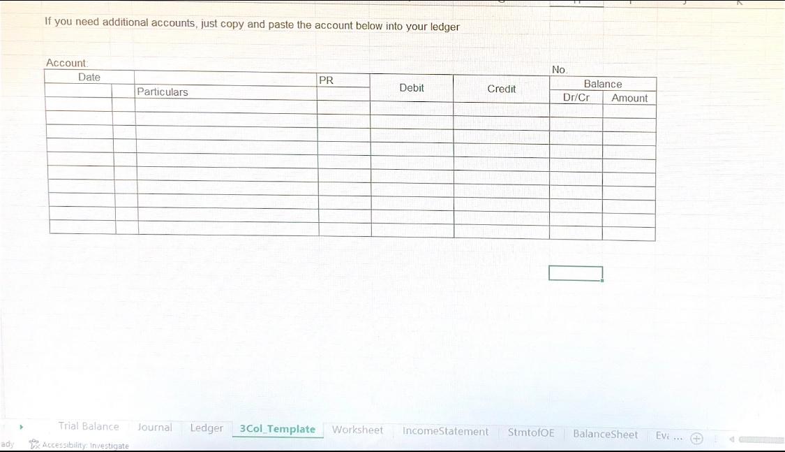Solved If you need additional accounts, just copy and paste | Chegg.com