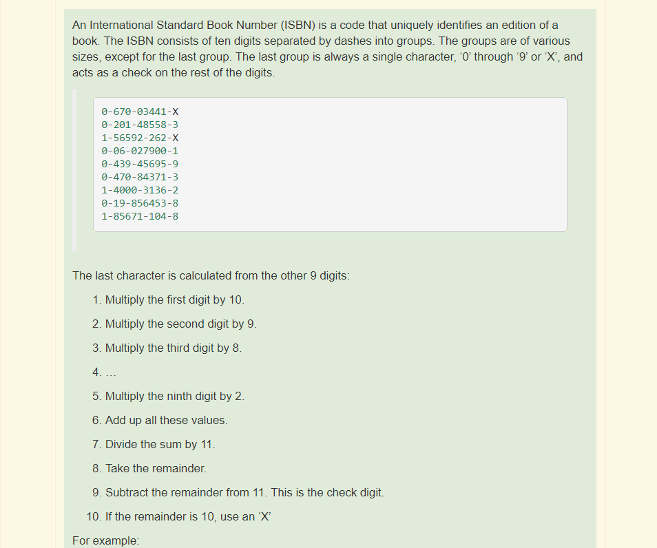 Solved An International Standard Book Number (ISBN) is a | Chegg.com