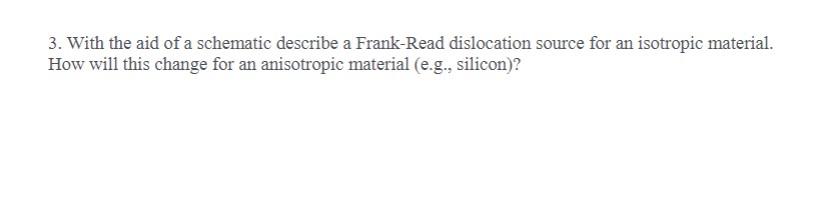 Solved 3. With the aid of a schematic describe a Frank-Read | Chegg.com