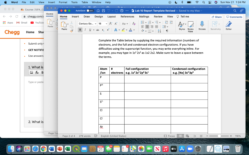 Solved Word File Edit View Insert Format Tools Table Window | Chegg.com