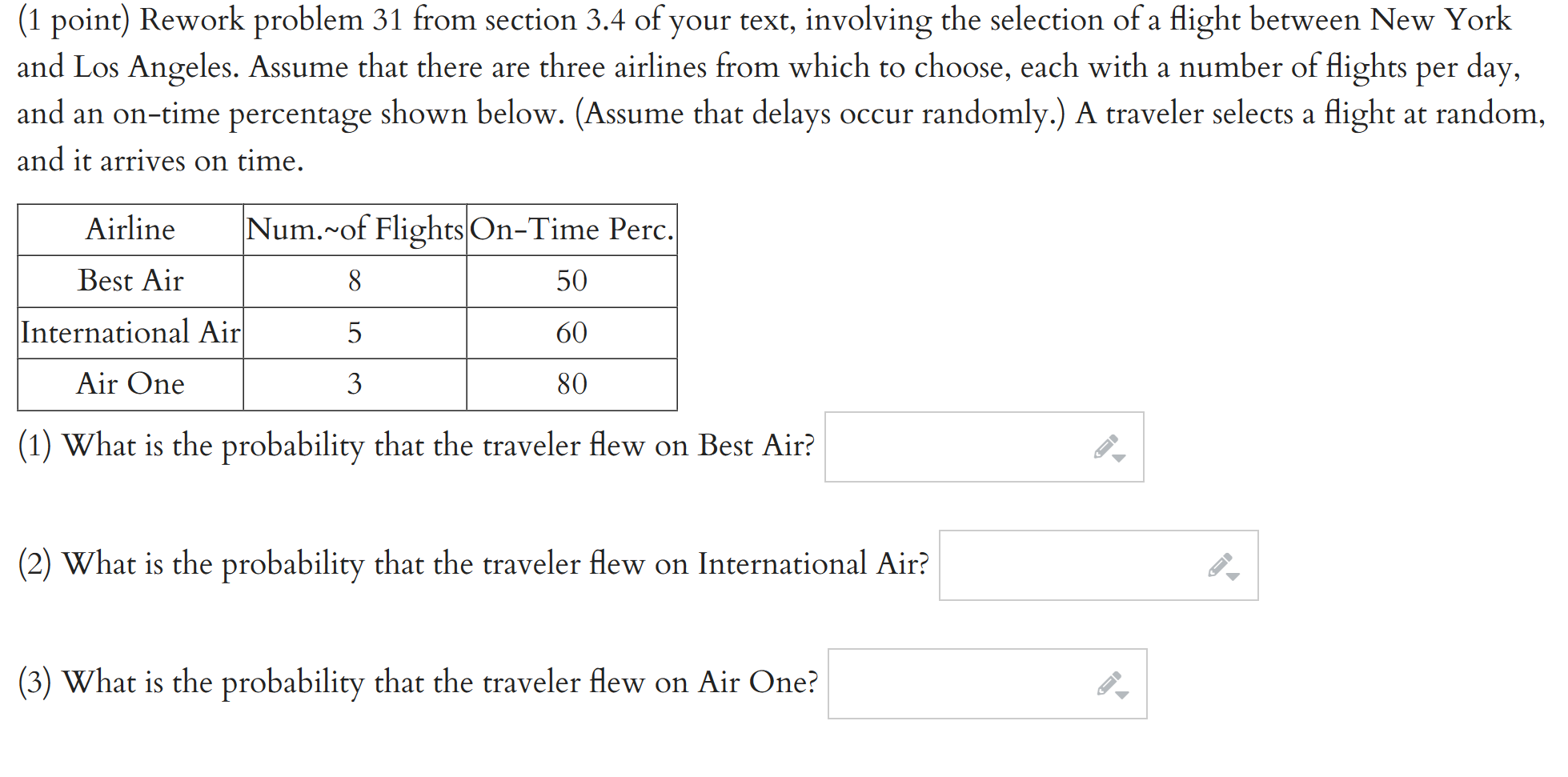 Solved (1 point) Rework problem 31 from section 3.4 of your | Chegg.com