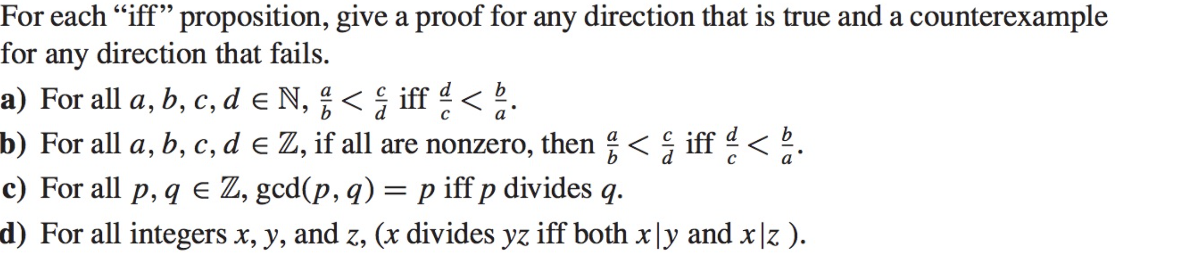 Solved â ift d For each “iff” proposition, give a proof for | Chegg.com