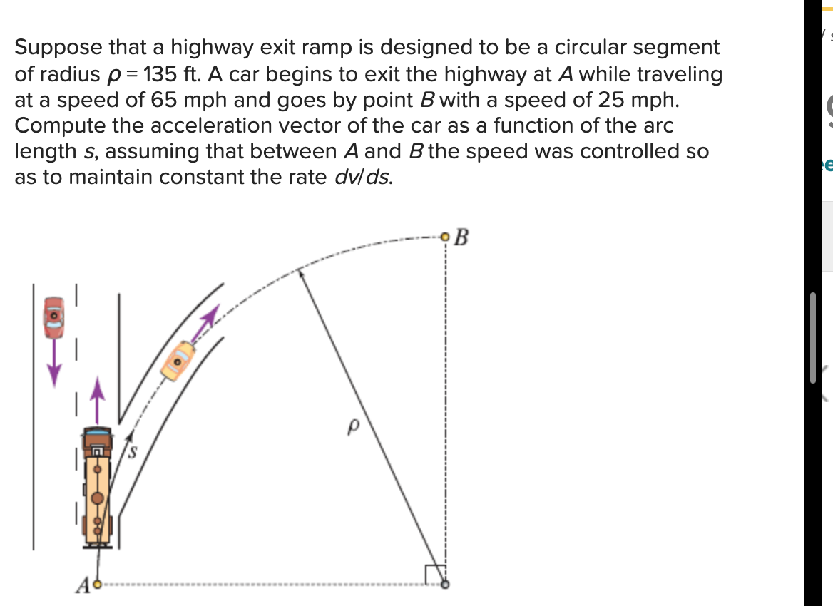 Solved Suppose that a highway exit ramp is designed to be a | Chegg.com