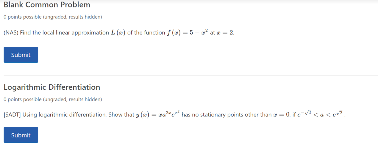 Solved Blank Common Problem O points possible (ungraded, | Chegg.com