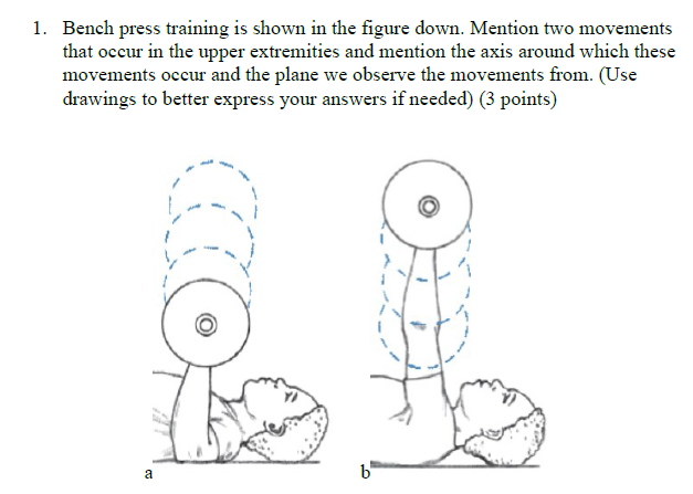 Solved 1. Bench press training is shown in the figure down. | Chegg.com