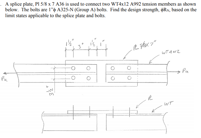 Solved A splice plate, Pl 5/8 x 7 A36 is used to connect two | Chegg.com