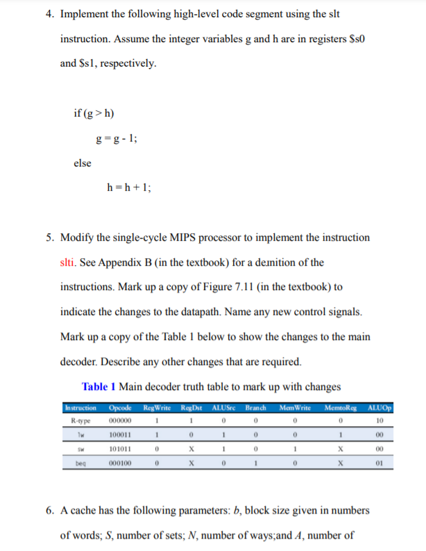 Solved 4 Implement The Following High Level Code Segment 