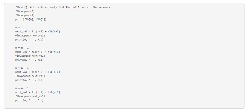 Solved In Python: Fibonacci sequence, 0, 1, 1, 2, 3, 5, | Chegg.com