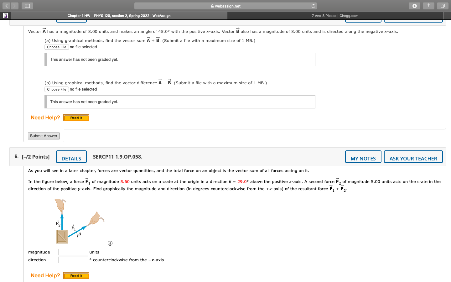 Solved → webassign.net 7 And 8 Please | Chegg.com Chapter 1 | Chegg.com
