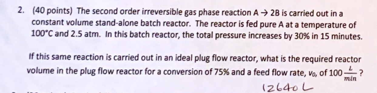 Solved 2. (40 points) The second order irreversible gas | Chegg.com