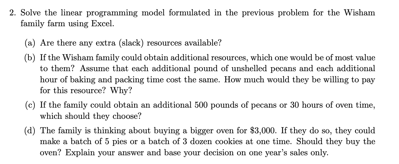2 Solve The Linear Programming Model Formulated In