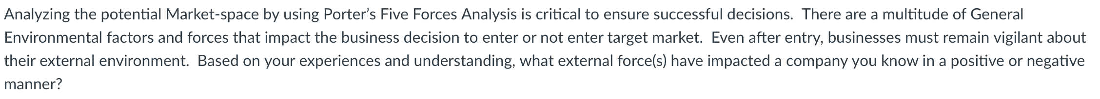 Solved Analyzing the potential Market-space by using | Chegg.com
