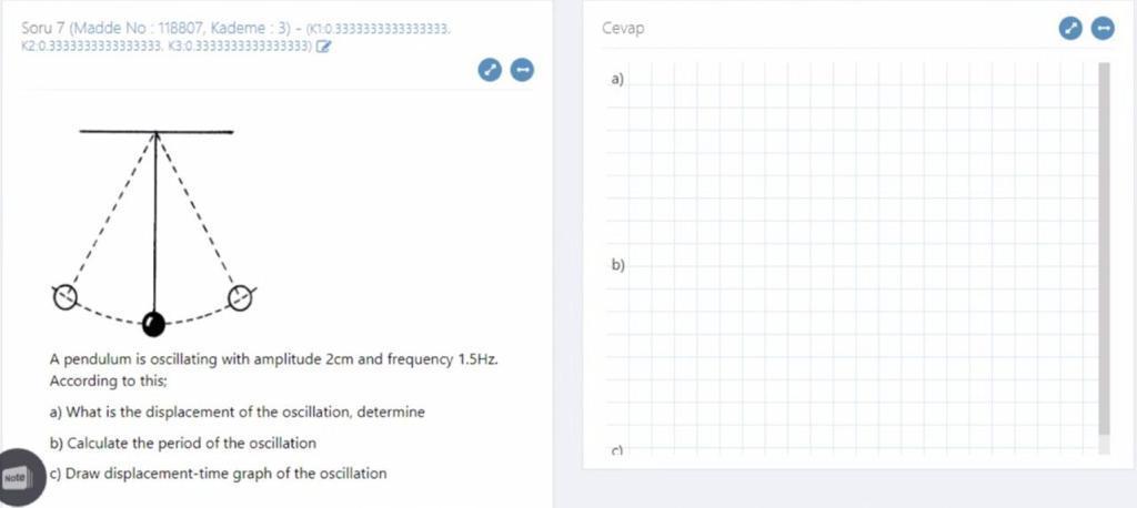 Solved A pendulum is oscillating with amplitude 2 cm and | Chegg.com