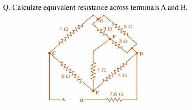 Solved Q. Calculate equivalent resistance across terminals A | Chegg.com