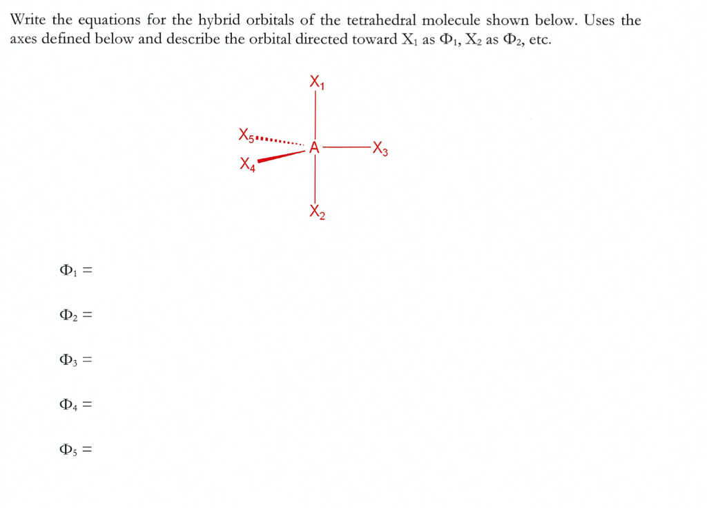 Solved Write the equations for the hybrid orbitals of the | Chegg.com