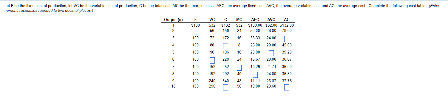 Solved numeric responses rounded to two decimal | Chegg.com