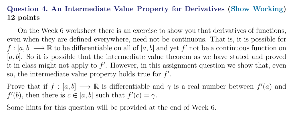 Solved Question 4. An Intermediate Value Property for | Chegg.com