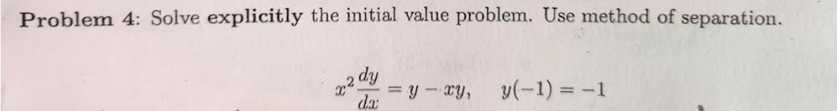 Solved Problem 4: Solve explicitly the initial value | Chegg.com