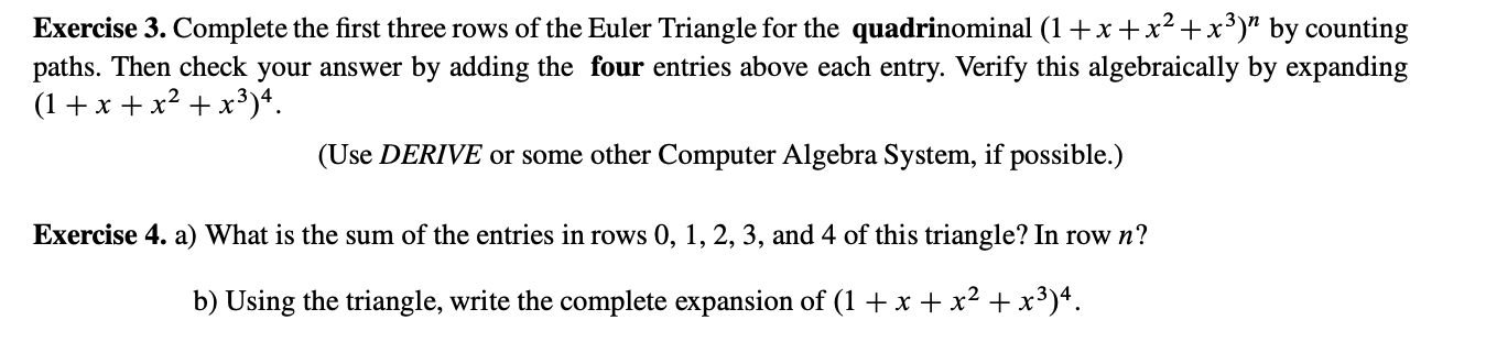 Solved Exercise 3. Complete the first three rows of the | Chegg.com