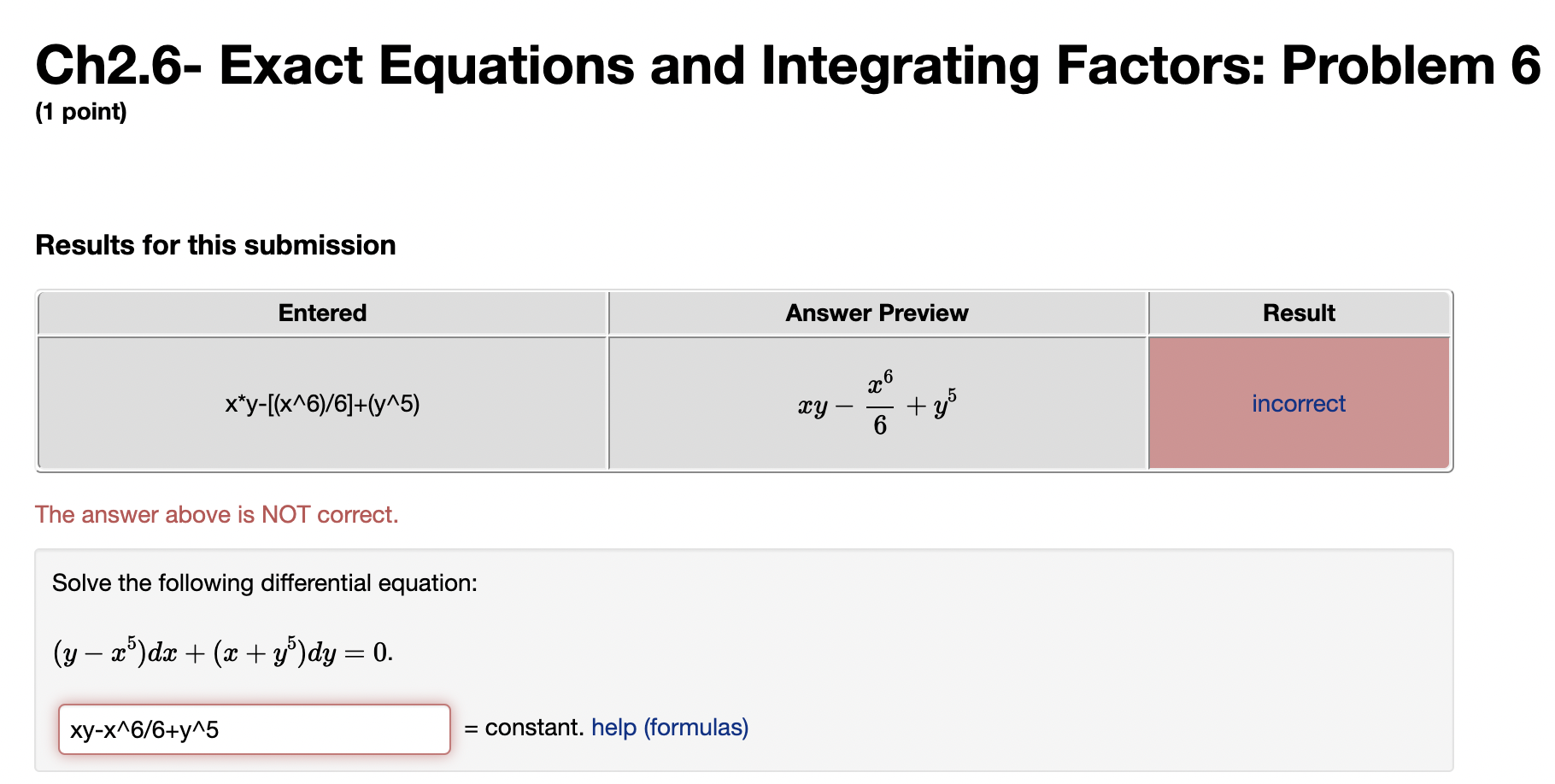 Solved Ch2.6- Exact Equations and Integrating Factors: | Chegg.com