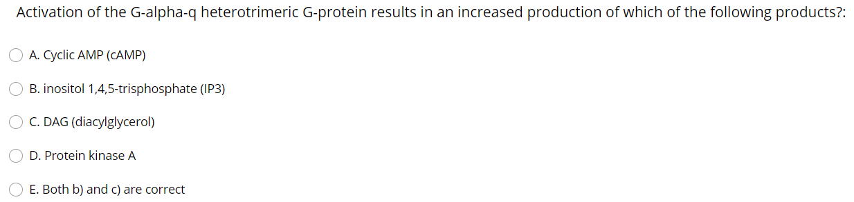Solved Activation of the G-alpha-q heterotrimeric G-protein | Chegg.com