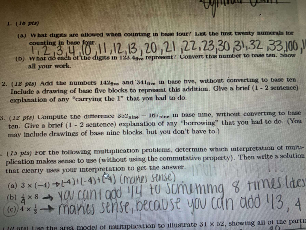 Solved 1. (10 pts) (a) What digits are allowed when counting | Chegg.com