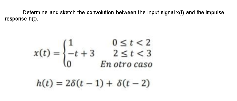 Solved Determine and sketch the convolution between the | Chegg.com