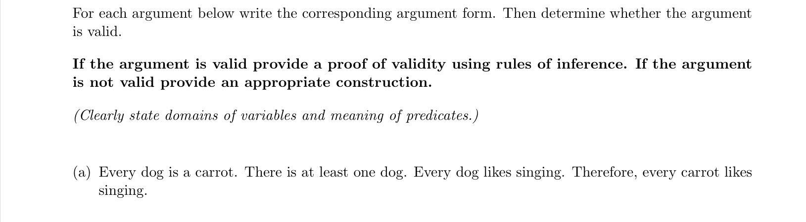 Solved For each argument below write the corresponding | Chegg.com