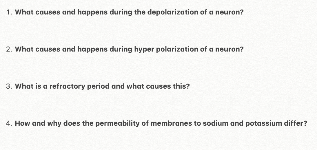 Solved 1. What causes and happens during the depolarization | Chegg.com