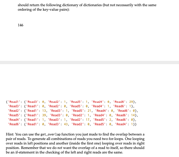 Solved Read the sequencing reads into your program Write a | Chegg.com