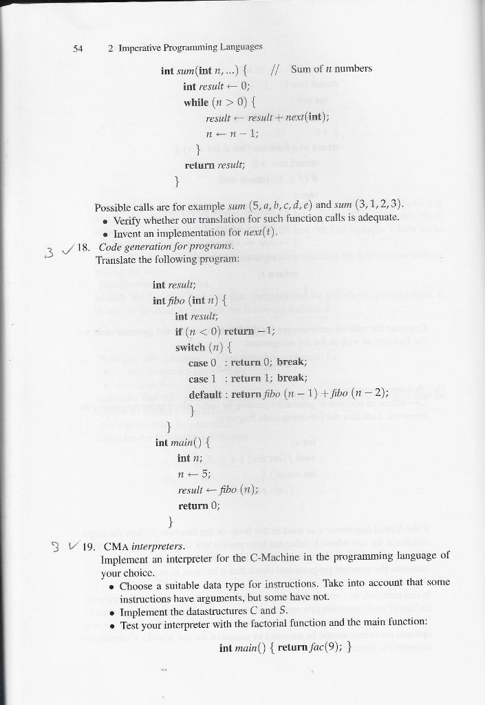 54 2 Imperative Programming Languages int sum(int | Chegg.com
