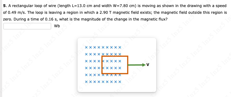 Solved 5. A rectangular loop of wire (length L=13.0 cm and | Chegg.com