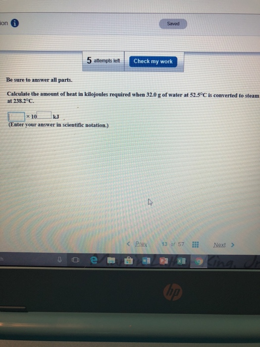 Solved on 6 Saved 5 attempts left Check my work Be sure to | Chegg.com