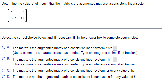 Solved Determine the value(s) of h such that the matrix is | Chegg.com