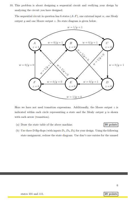 Solved 10. This problem is about designing a sequential | Chegg.com