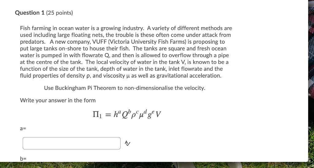 Solved Question 1 (25 points) Fish farming in ocean water is | Chegg.com