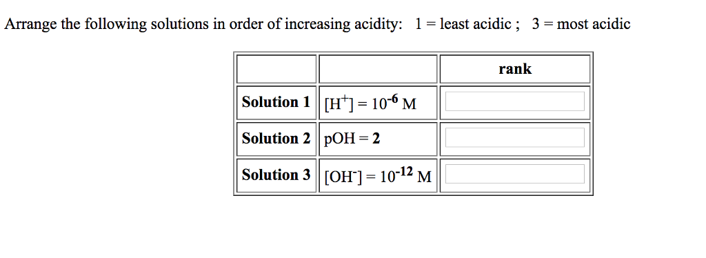 Solved Arrange the following solutions in order of | Chegg.com