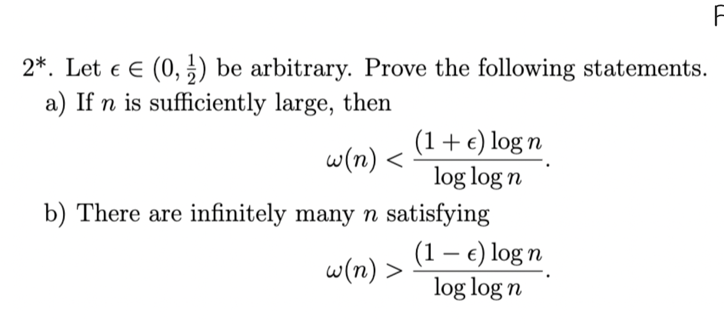 2∗. Let ϵ∈(0,21) be arbitrary. Prove the following | Chegg.com