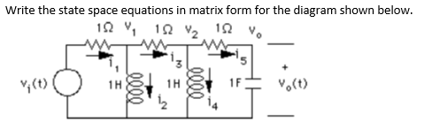 Solved Write the state space equations in matrix form for | Chegg.com