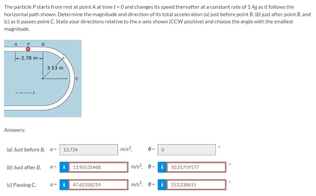Solved The particle P starts from rest at point A at time t | Chegg.com