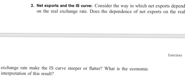 Solved 2. Net exports and the IS curve: Consider the way in | Chegg.com
