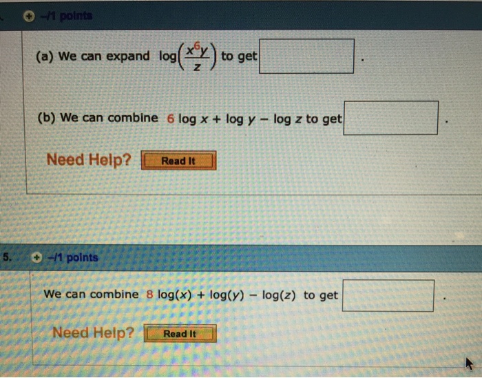 Solved (a) we can expand log( nd log X to get ) to get (b) | Chegg.com