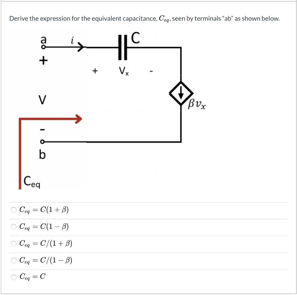 Solved Derive the expression for the equivalent capacitance | Chegg.com