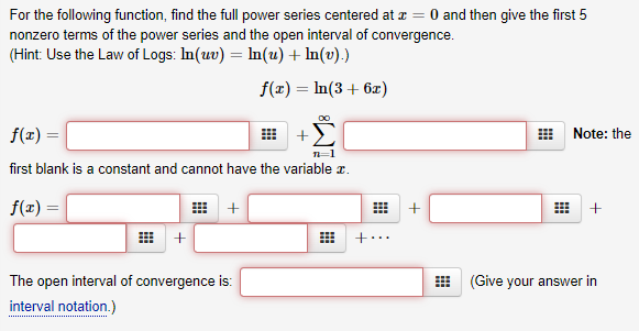 Solved For the following function, find the full power | Chegg.com