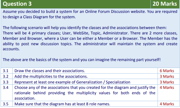 Solved Question 3 20 Marks Assume you decided to build a | Chegg.com
