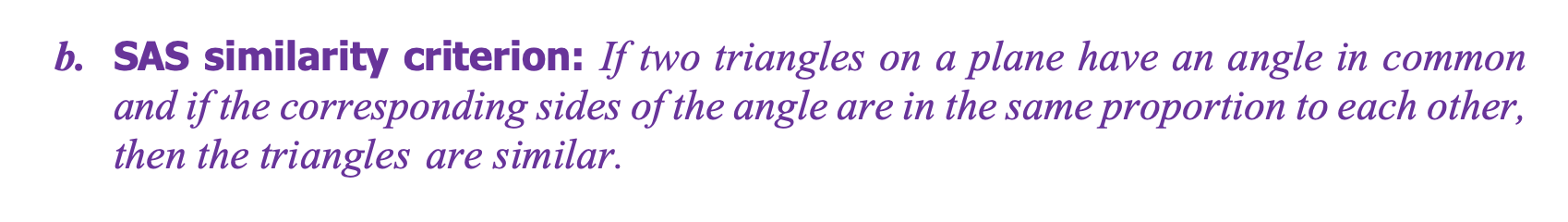 Solved b. SAS similarity criterion: If two triangles on a | Chegg.com