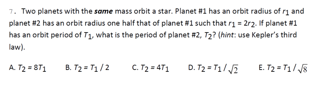 Solved 7· Two planets with the same mass orbit a star. | Chegg.com