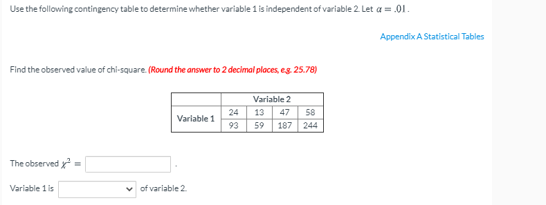 Solved Use the following contingency table to determine | Chegg.com