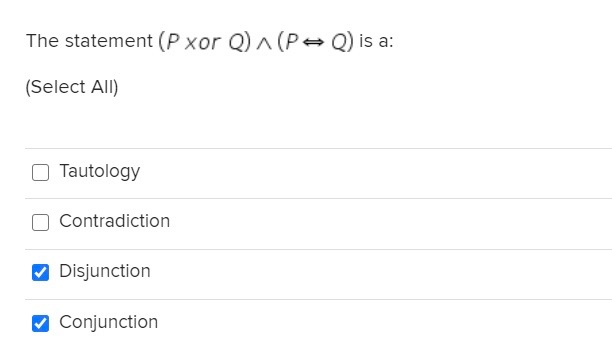 Solved Pxor Q means "P exclusive or Q". In other words, P | Chegg.com